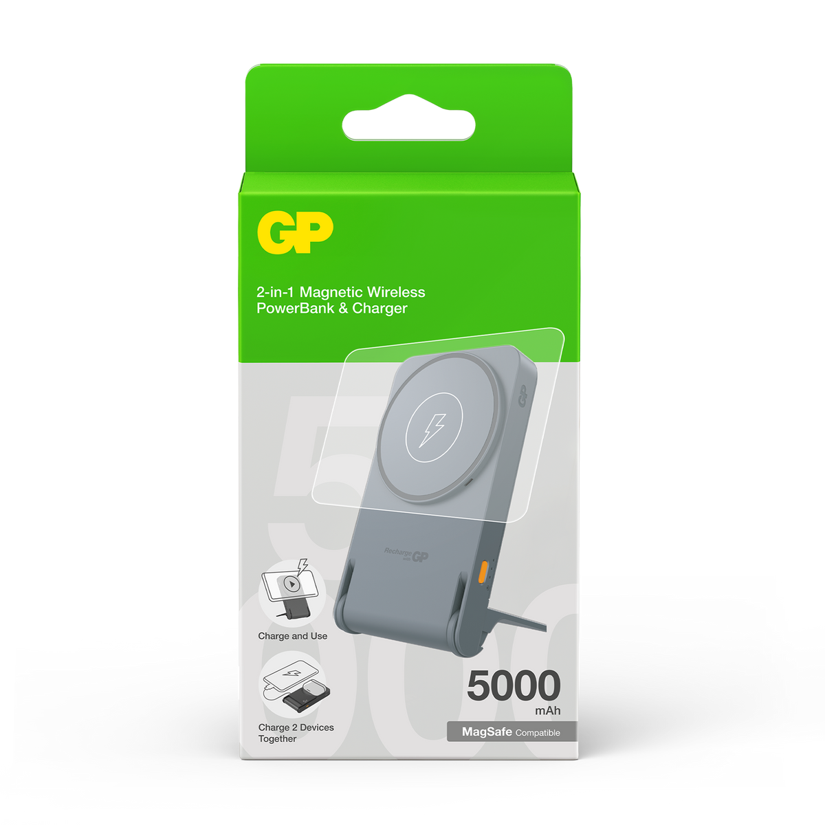GP Magnetic Safe 2-in-1 Wireless PowerBank 5000mAh | GP Batteries HK